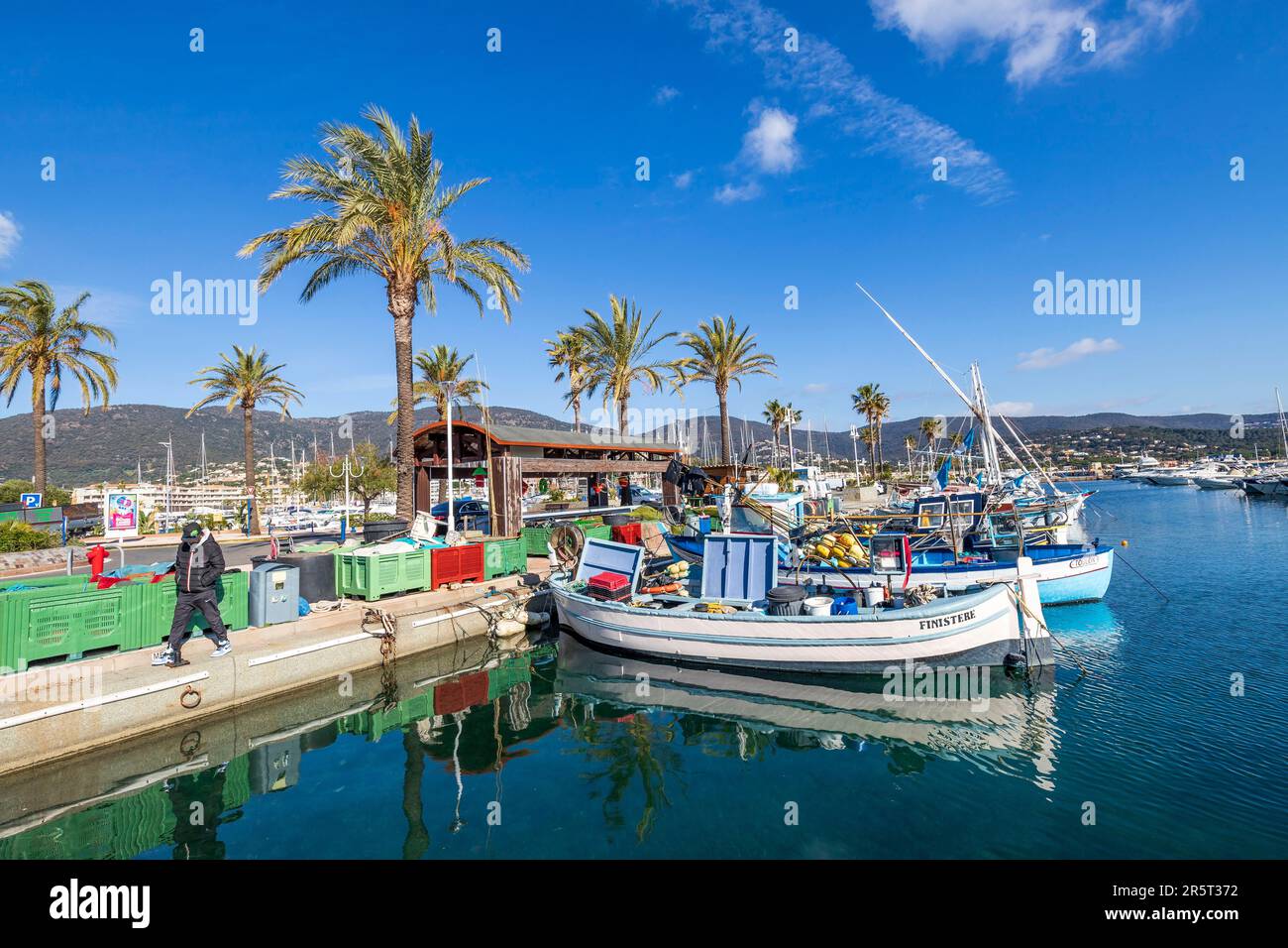 France, Var, Cavalaire-sur-Mer, Pointus, Provencal fishing boats in the ...