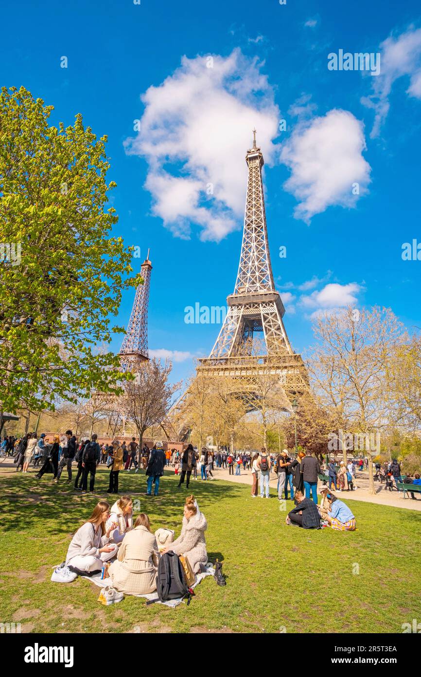 France, Paris, the Champs-de-Mars, 2nd ephemeral Eiffel Tower: Eiffela ...