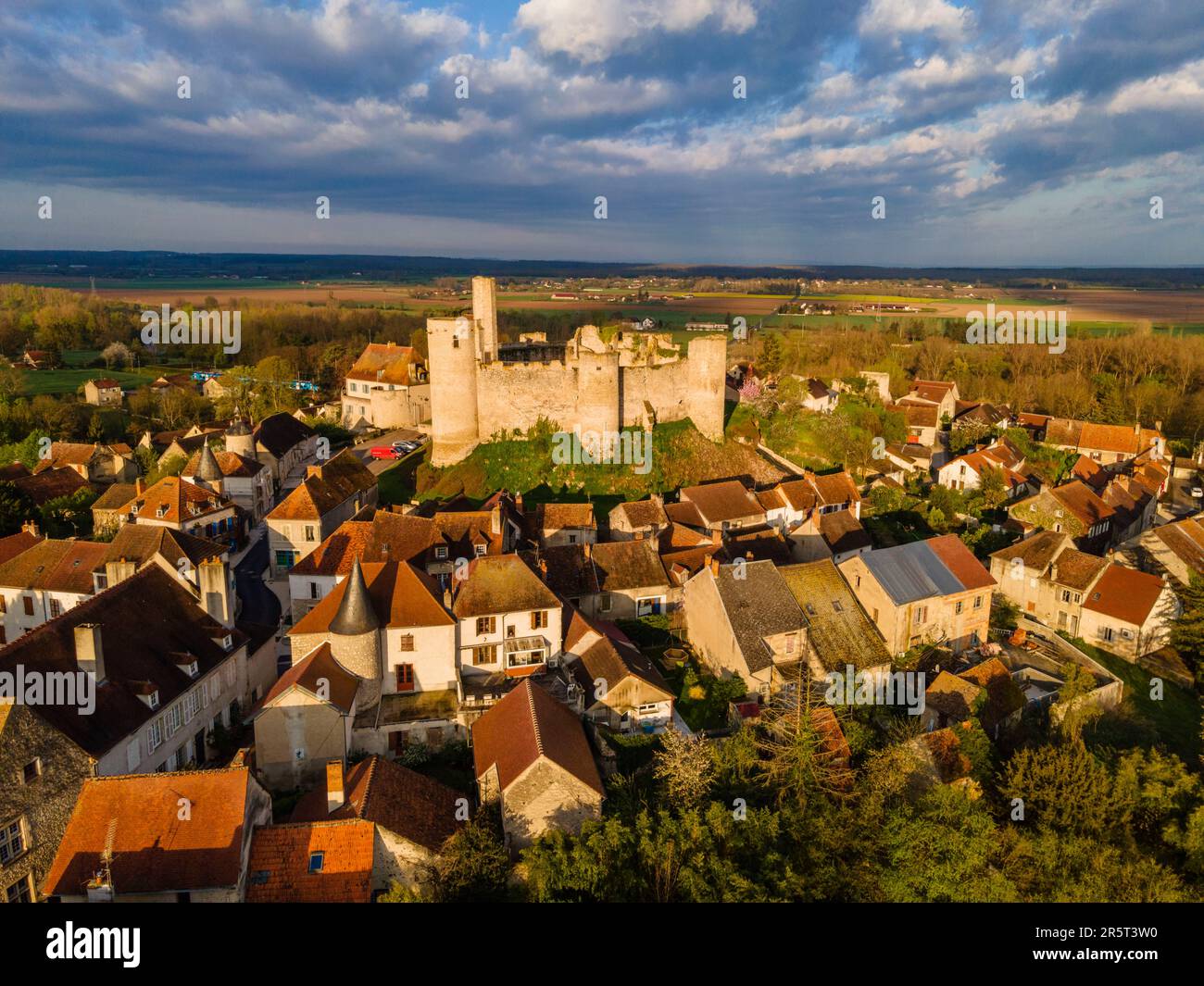 France, Allier, village of Billy and the 13th century fortified castle ...