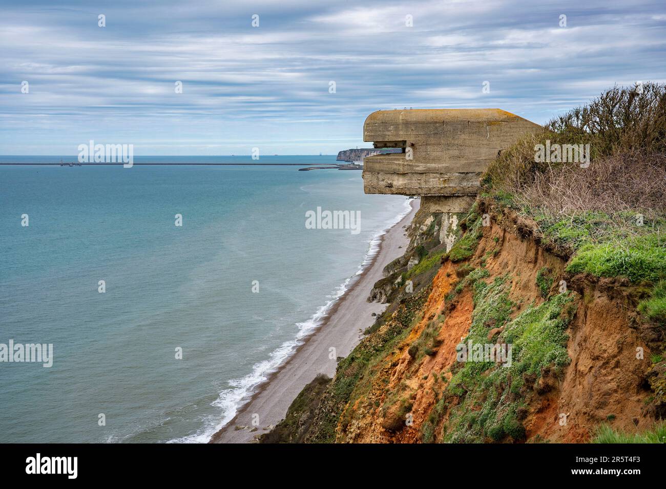 France, Seine Maritime, Heuqueville, Cote d'Abatre, the blockhouse of a ...
