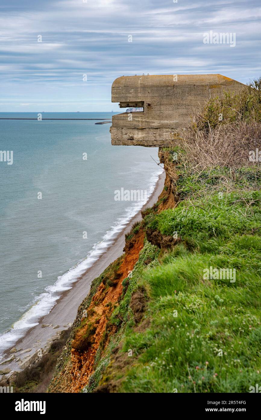 France, Seine Maritime, Heuqueville, Cote d'Abatre, the blockhouse of a ...