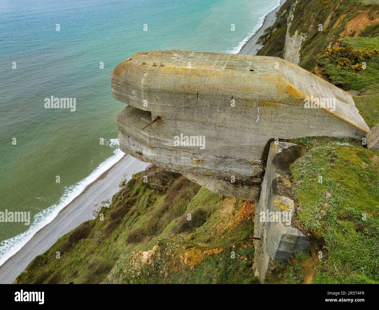 France, Seine Maritime, Heuqueville, Cote d'Abatre, the blockhouse of a ...