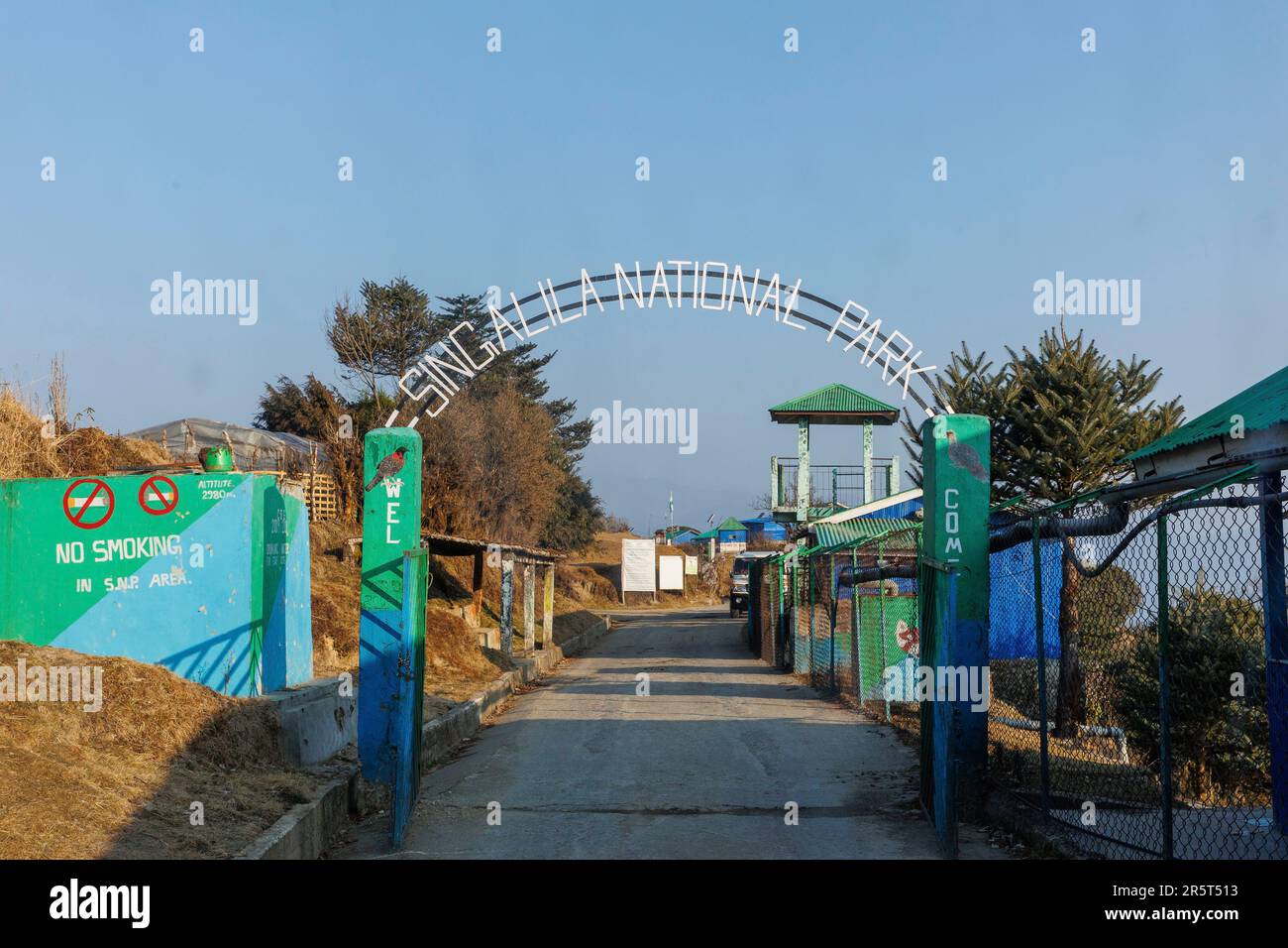 Nepal, Himalaya, Singalila National Park, entrance of the national park ...