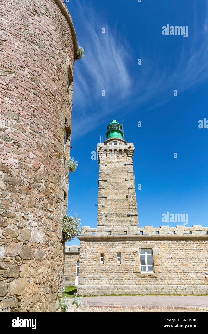 France, Cotes d'Armor, Plévenon, Cap Frehel, The 1701 lighthouse with ...