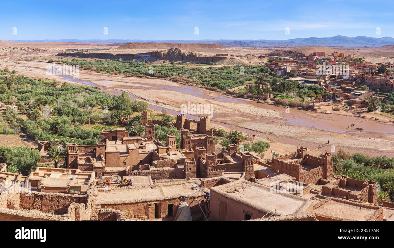 Morocco, Aït Benhaddou, the Ksar, a fortified village built in adobe ...