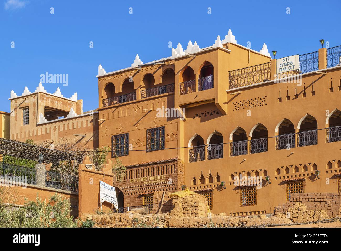 Morocco, Roses Valley, village of Bou Tharar, Tamaloute lodge Stock ...