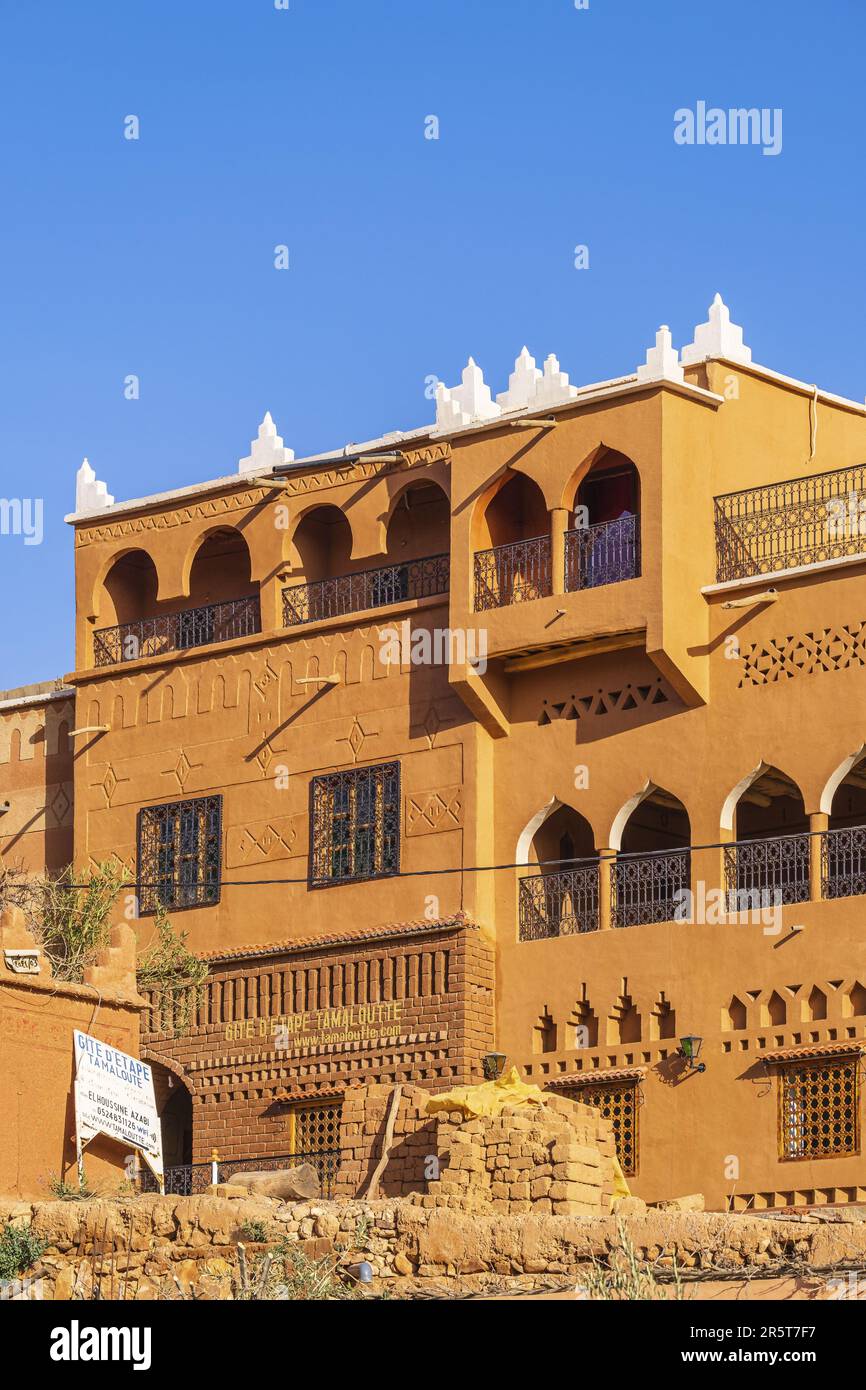 Morocco, Roses Valley, village of Bou Tharar, Tamaloute lodge Stock ...