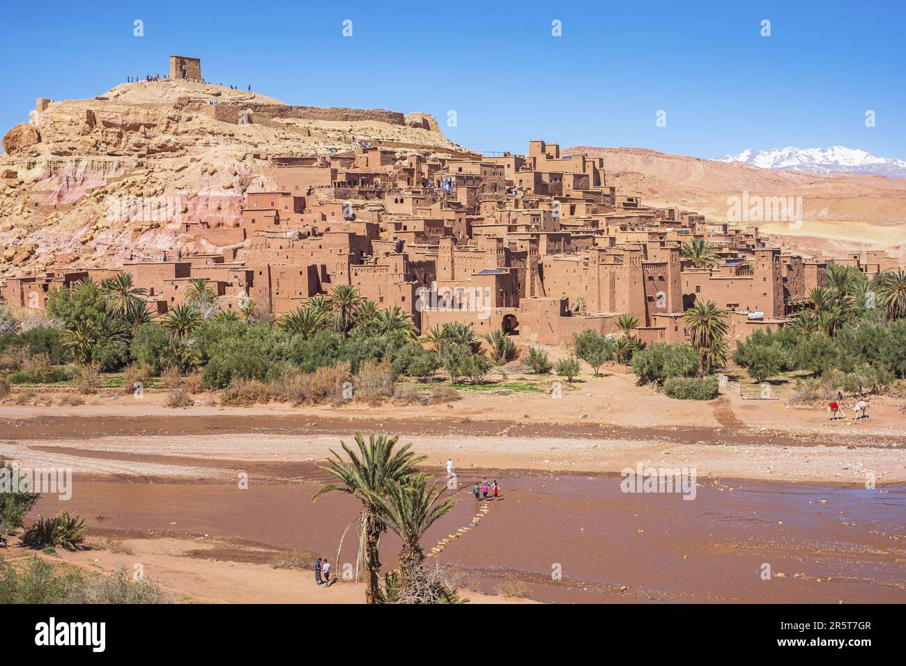 Morocco, Aït Benhaddou, the Ksar, a fortified village built in adobe ...