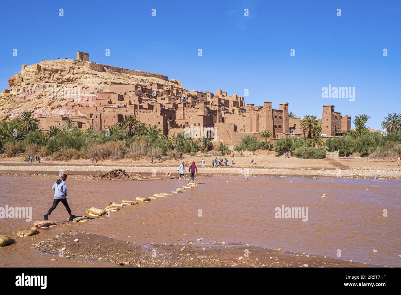 Morocco, Aït Benhaddou, the Ksar, a fortified village built in adobe ...