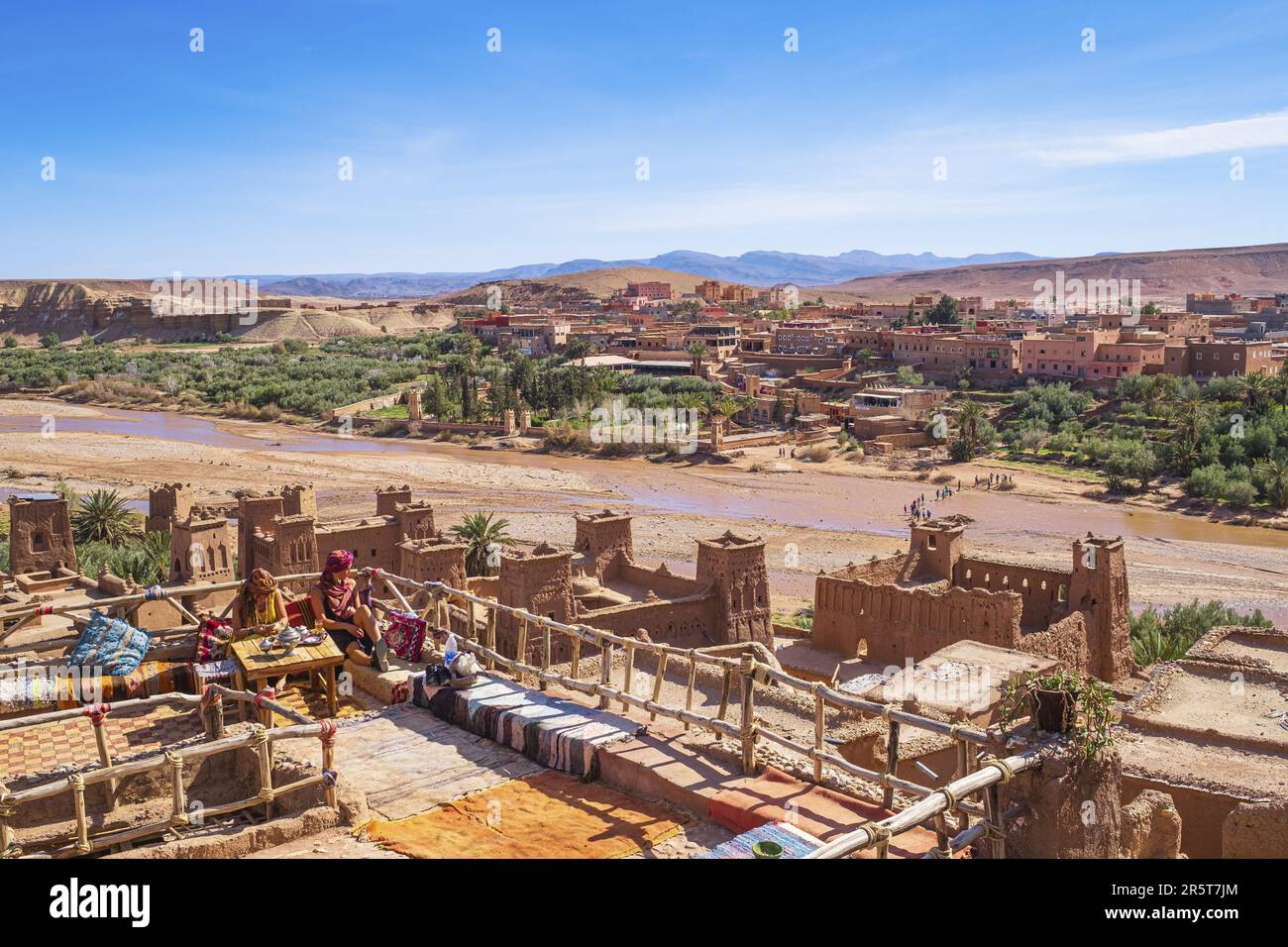 Morocco, Aït Benhaddou, the Ksar, a fortified village built in adobe ...