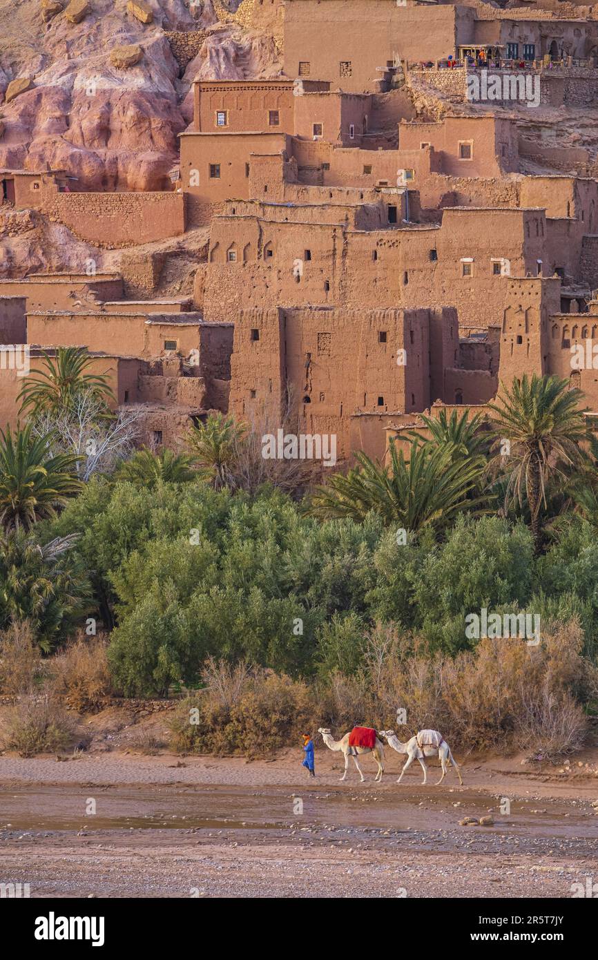 Morocco, Aït Benhaddou, the Ksar, a fortified village built in adobe ...