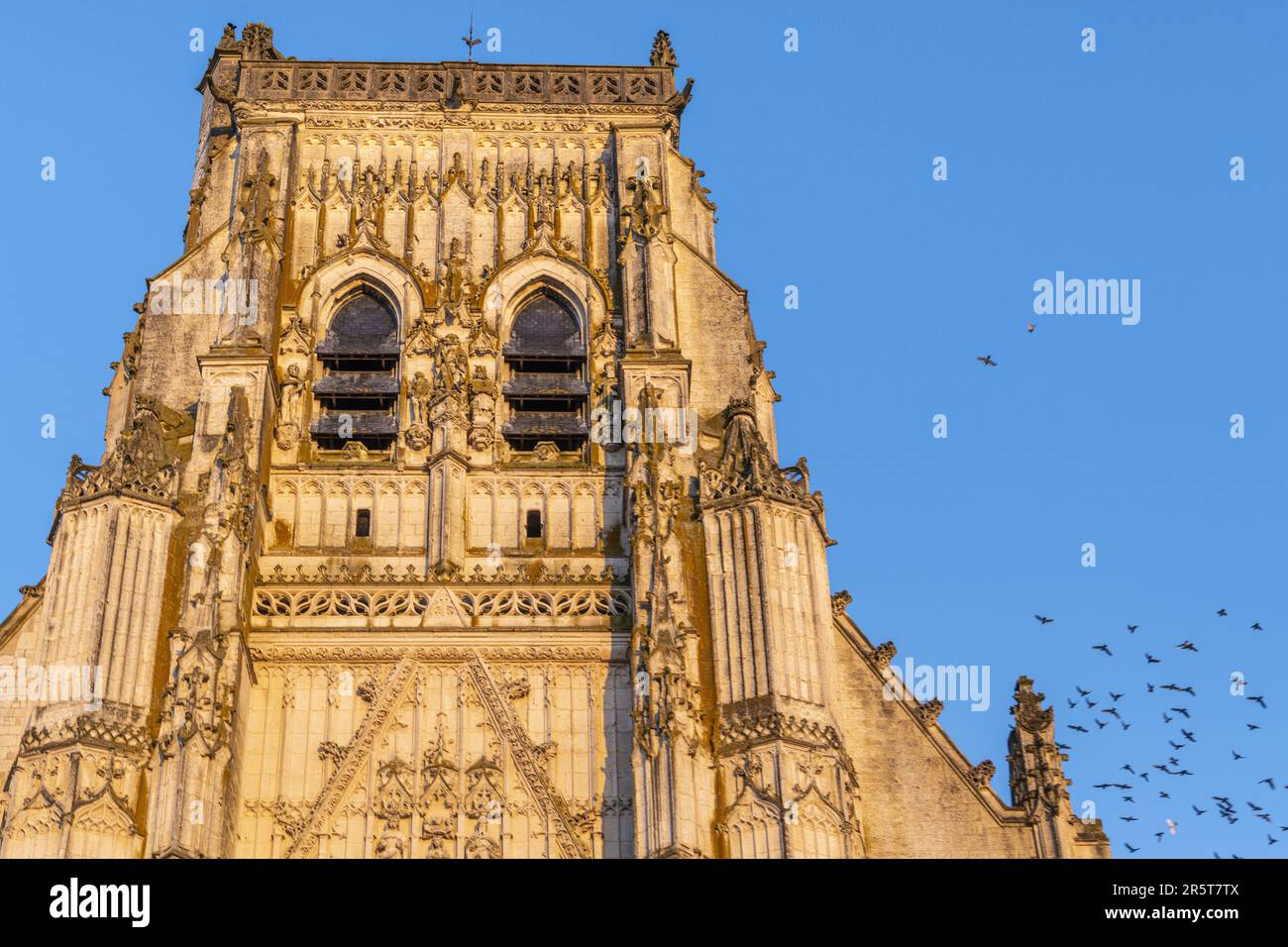 France, Somme, Saint-Riquier, Façade of the abbey church of Saint ...