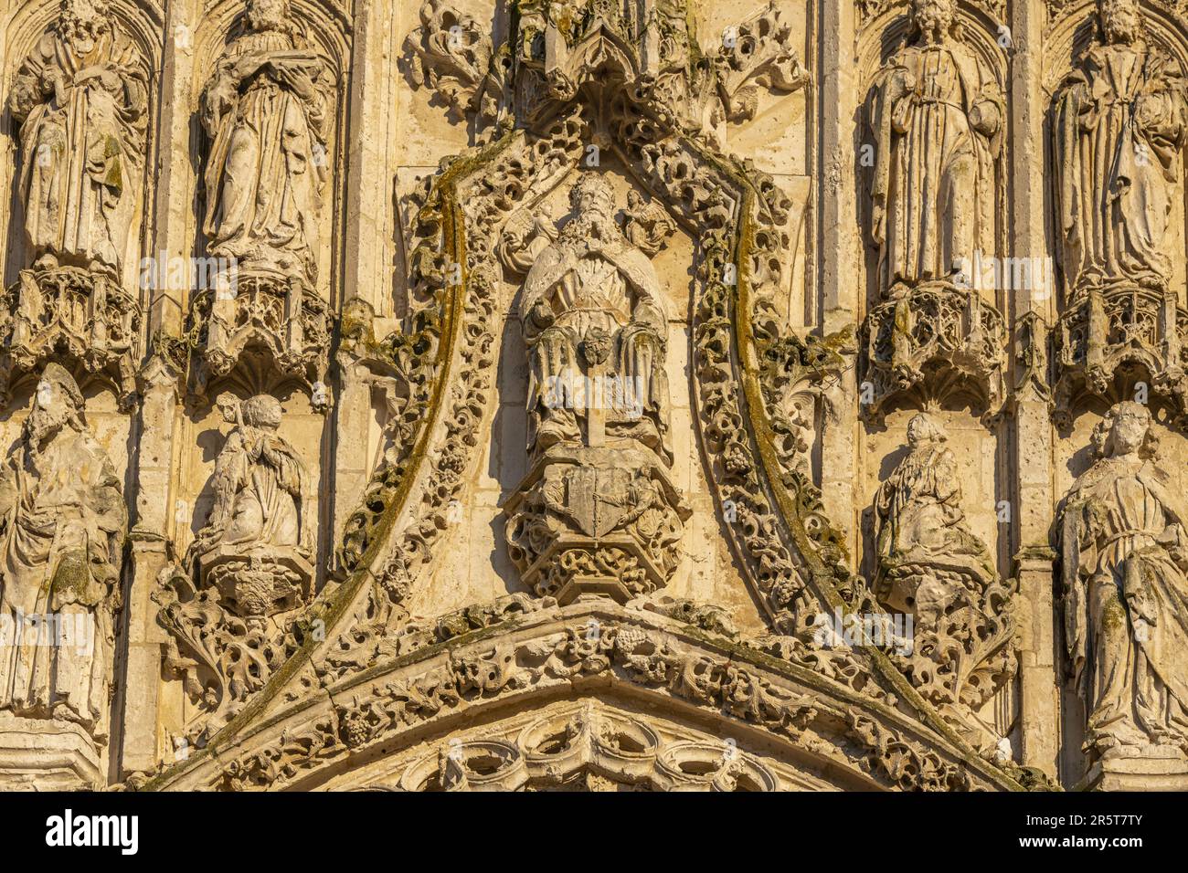 France, Somme, Saint-Riquier, Façade of the abbey church of Saint ...