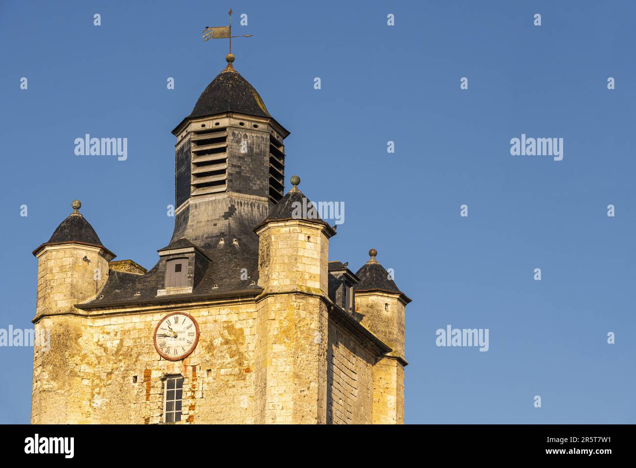 France, Somme, Saint-Riquier, The belfry of Saint-Riquier, symbol of ...