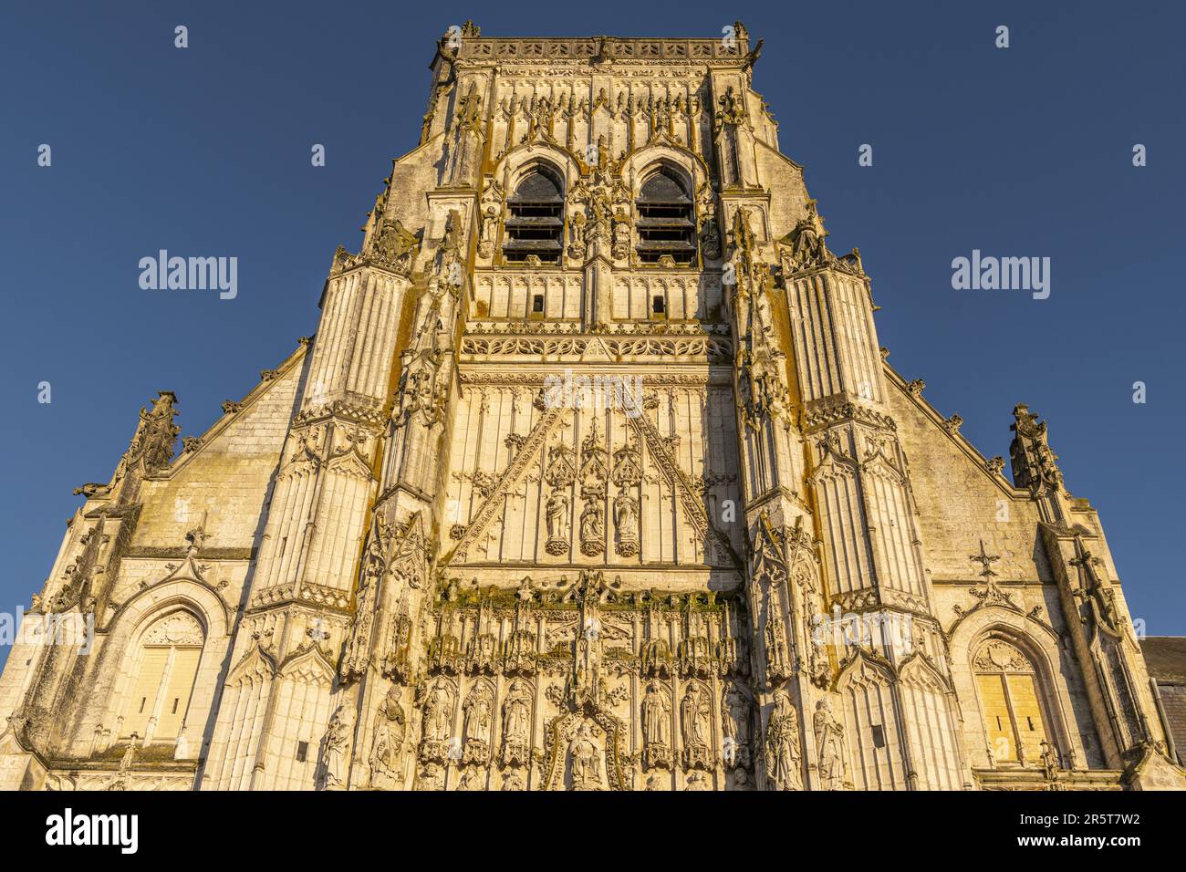 France, Somme, Saint-Riquier, Façade of the abbey church of Saint ...