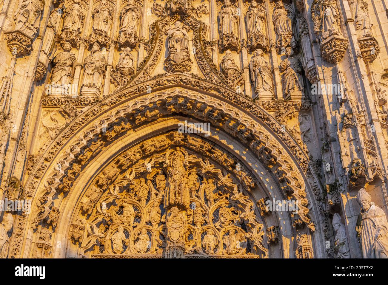 France, Somme, Saint-Riquier, Façade of the abbey church of Saint ...