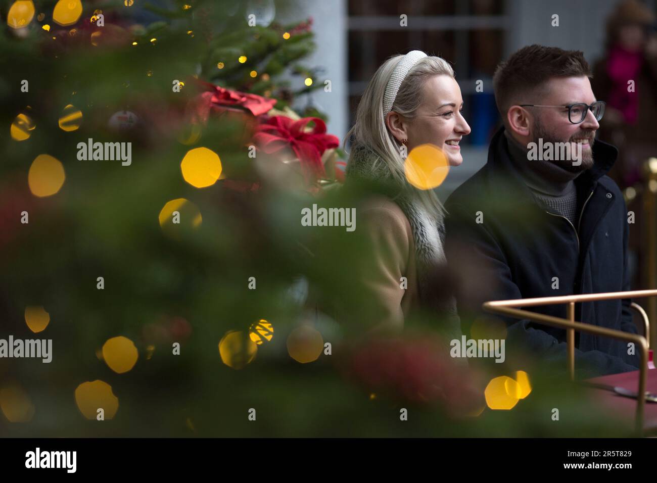 Christmassy decorations and outfits are seen in Covent Garden, central ...