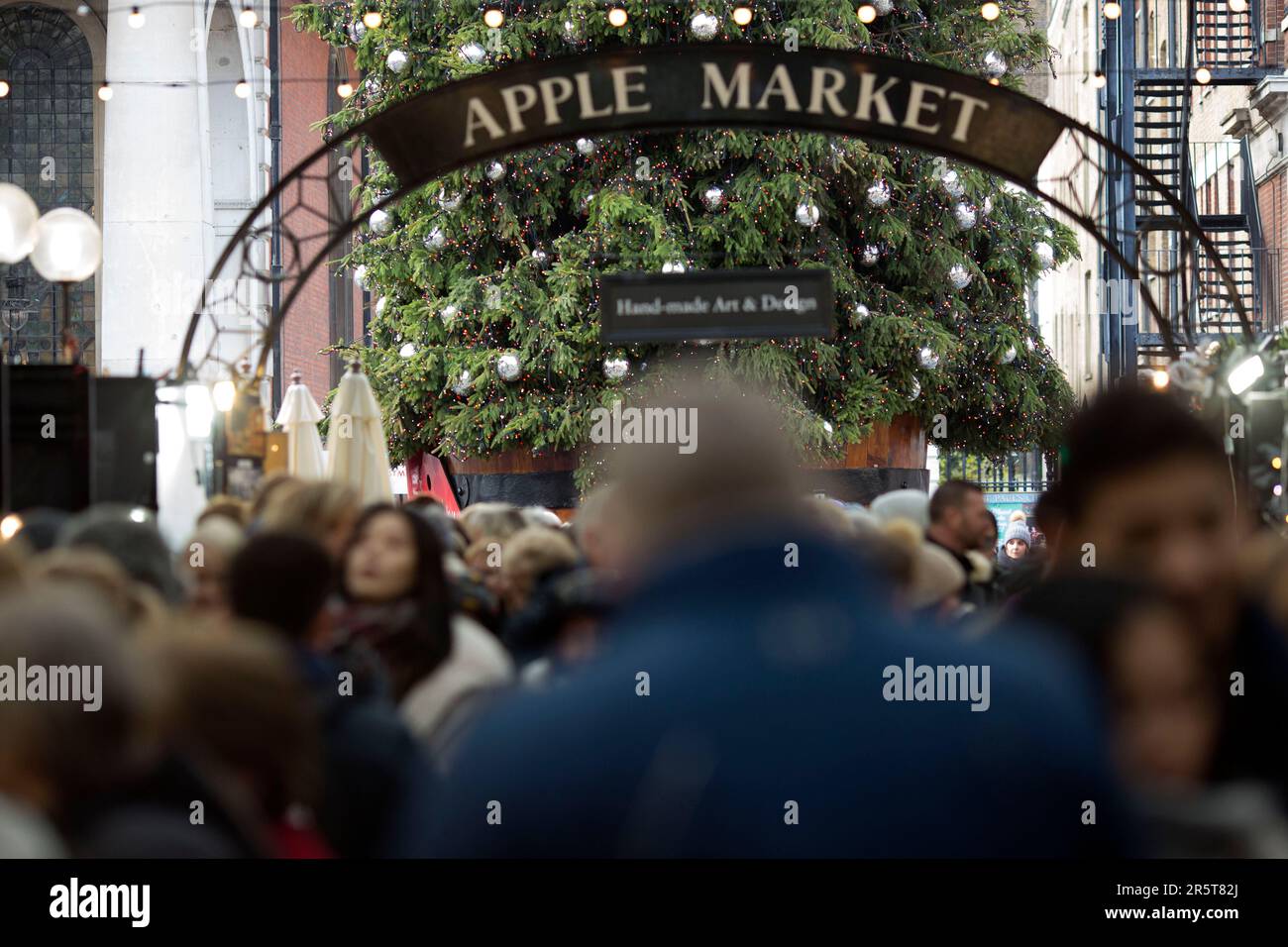 Christmassy decorations and outfits are seen in Covent Garden, central ...