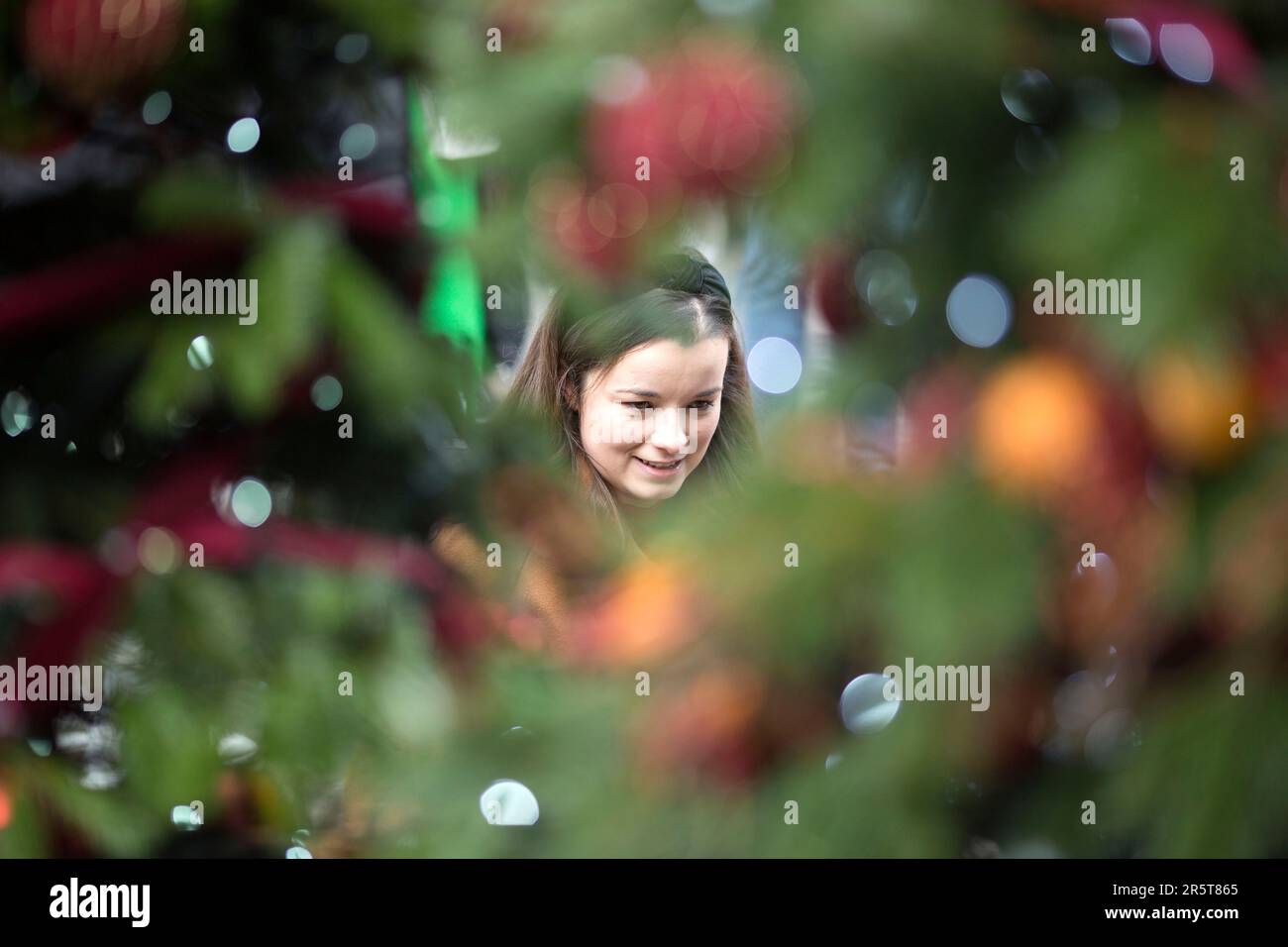 Christmassy decorations and outfits are seen in Covent Garden, central ...