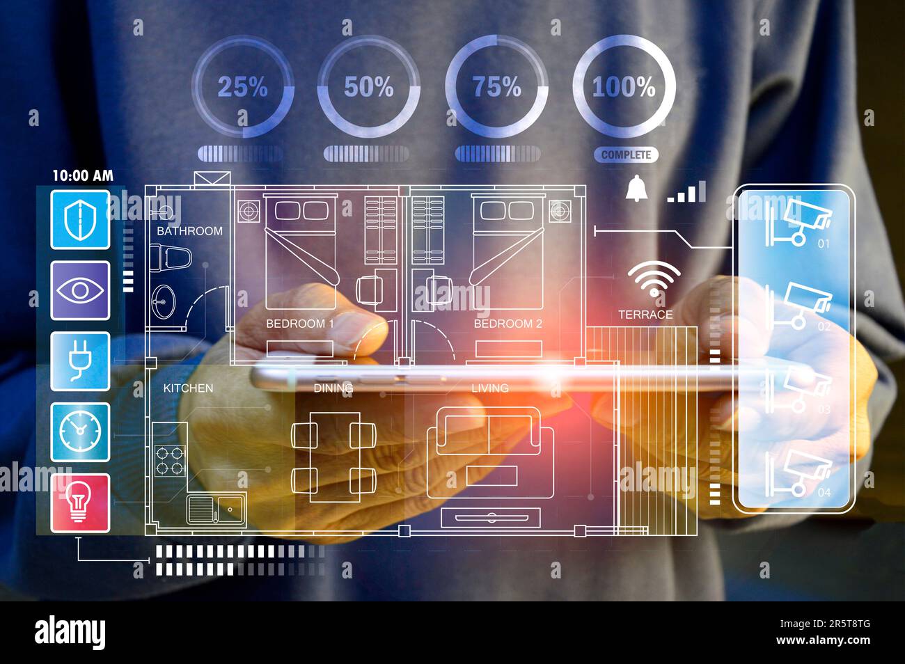 The concept of using artificial intelligence in everyday life or a ...