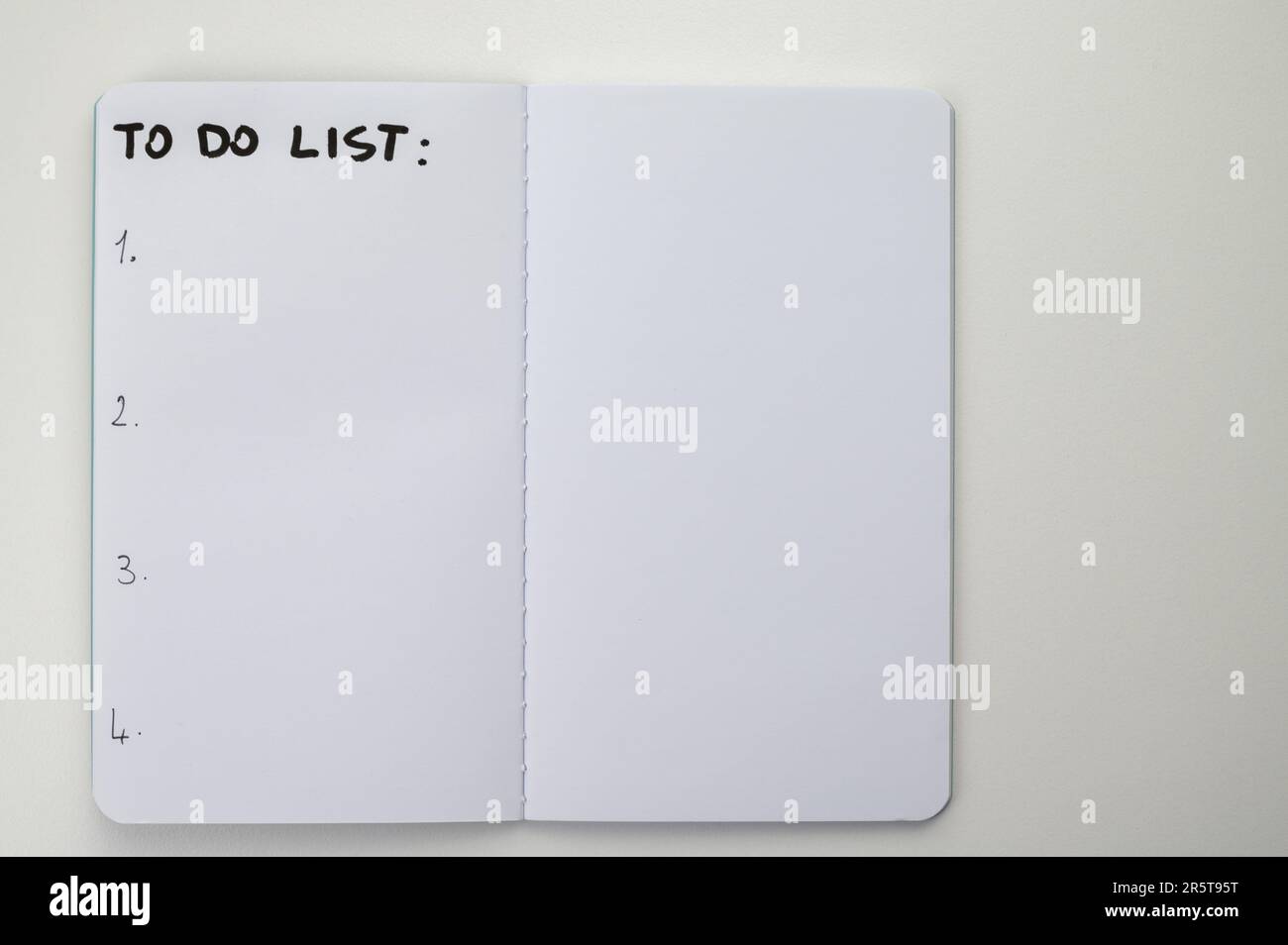 Blank diary page with "to do list" writing. Goals, priorities, and ...