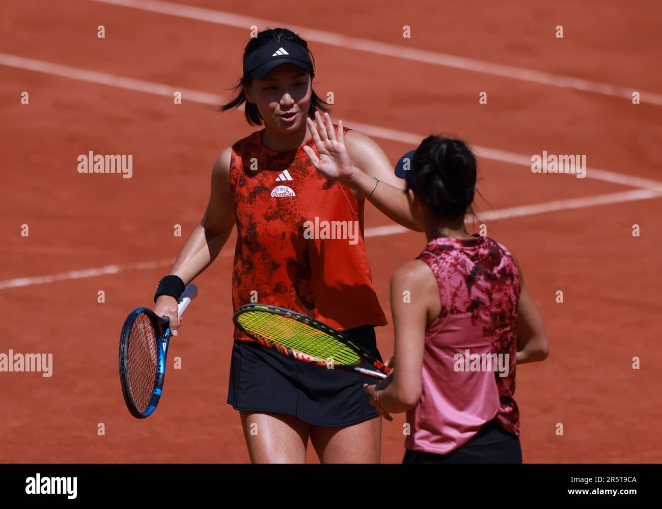 Paris France 5th June 2023 Wang Xinyu L Hsieh Su Wei Celebrate