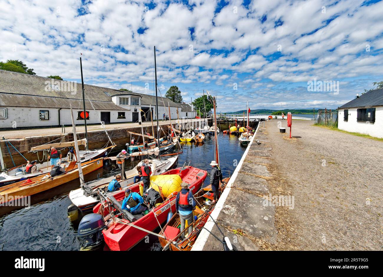 Inverness Scotland flotilla of boats early summer mooring up in the ...