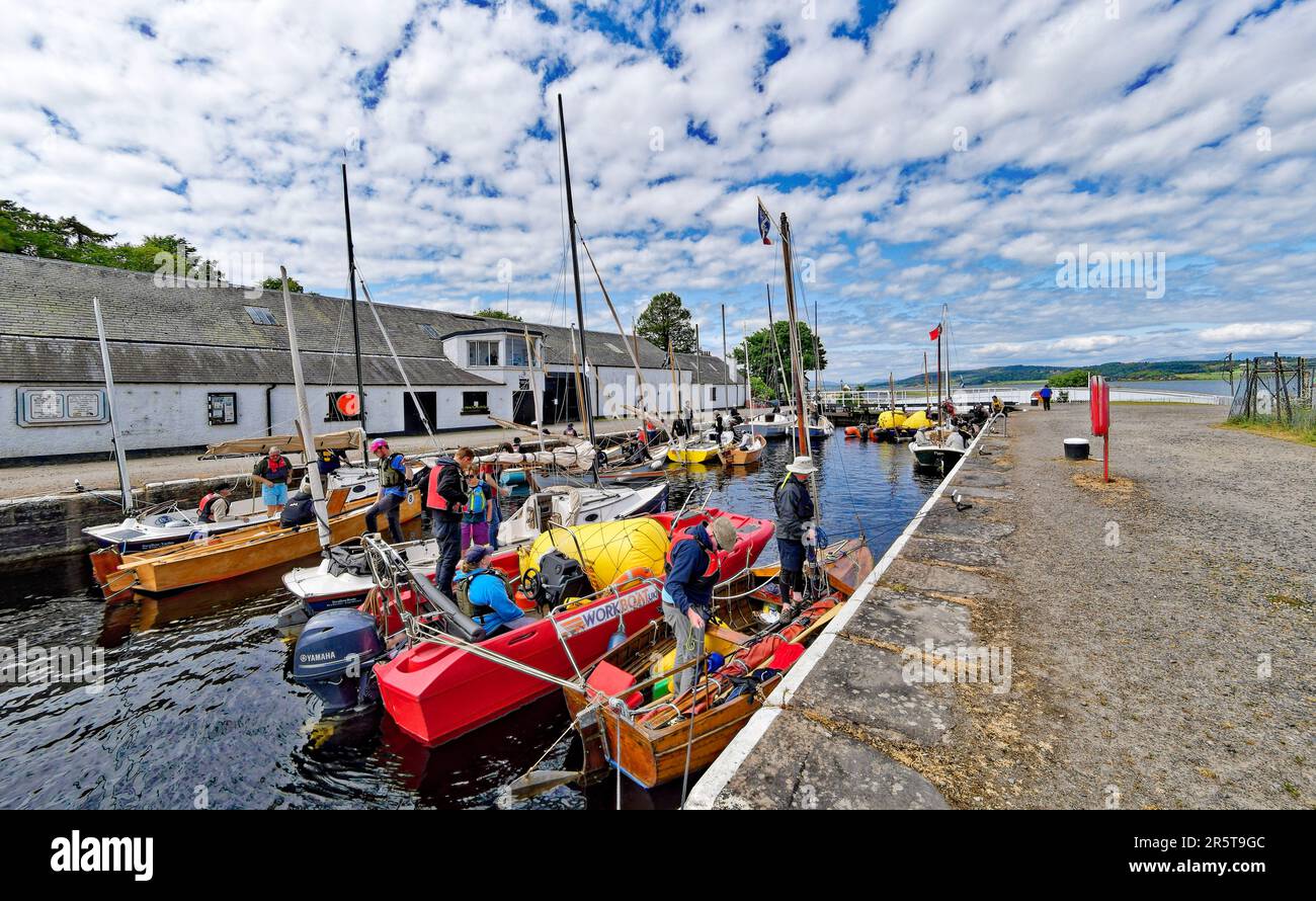 Inverness Scotland a flotilla of boats early summer mooring up in the ...
