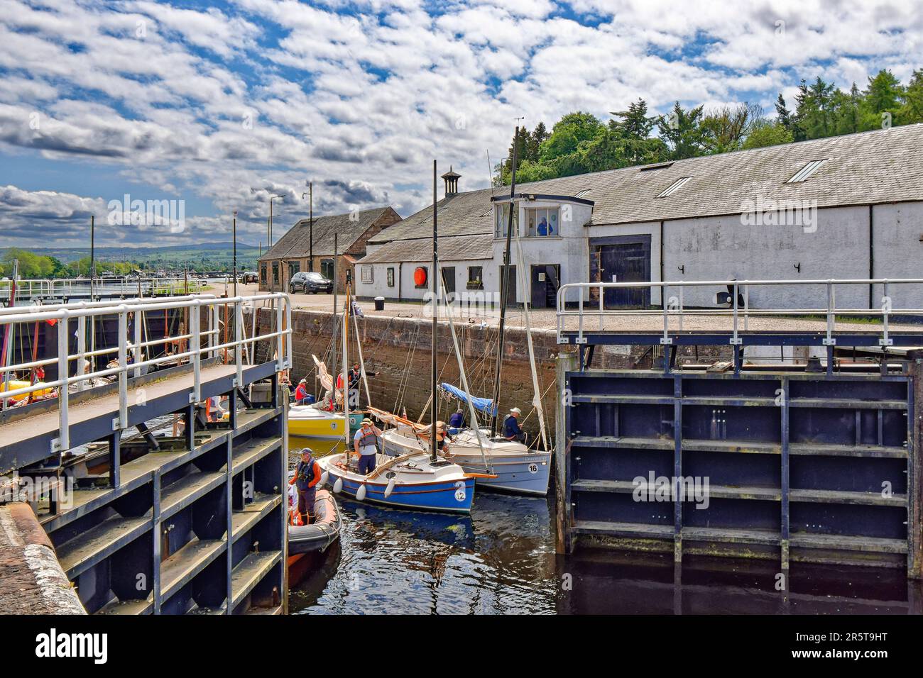 Inverness Scotland a flotilla of boats in early summer as the upper ...