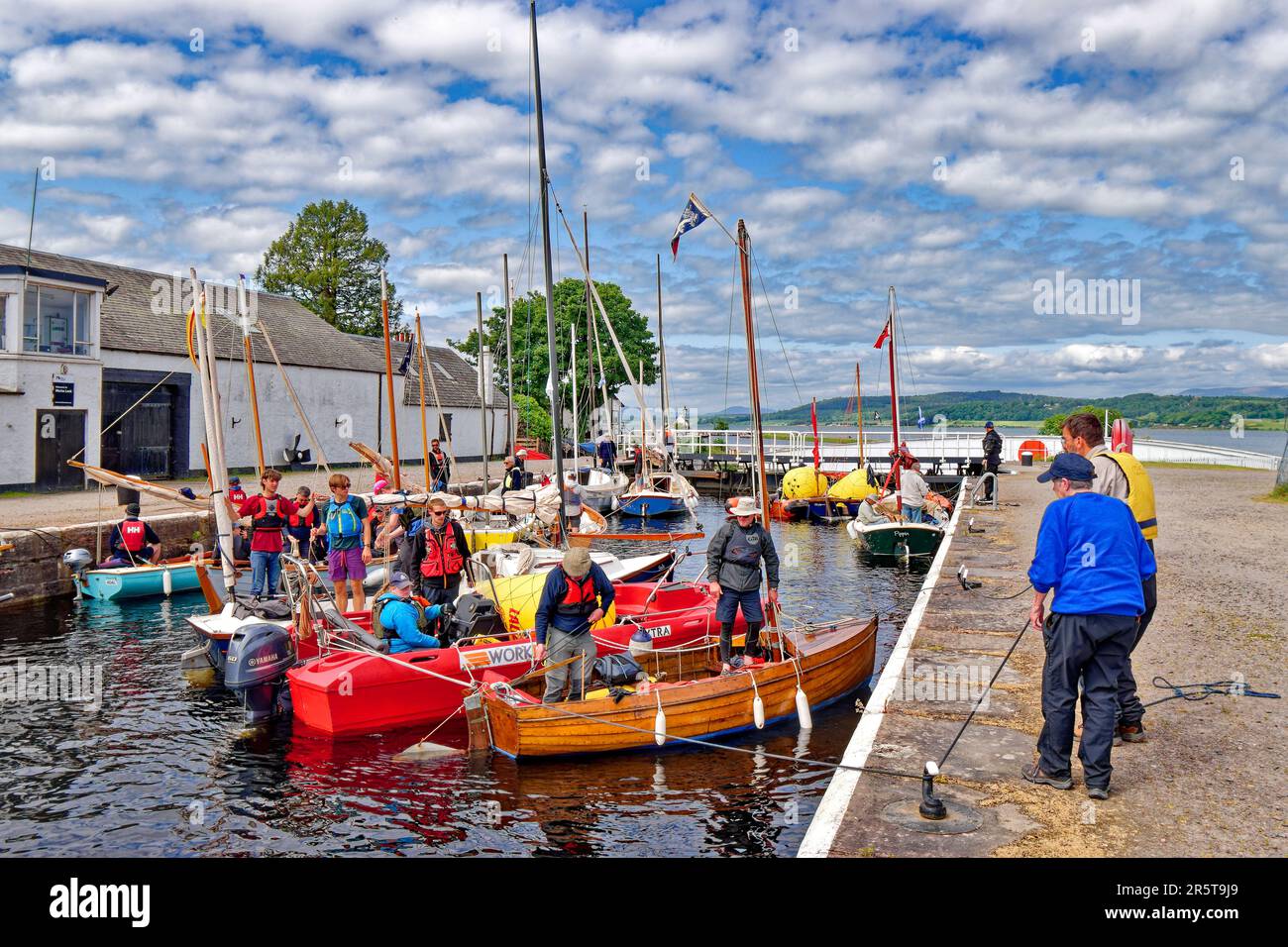 Inverness Scotland a flotilla of boats in early summer mooring up in ...
