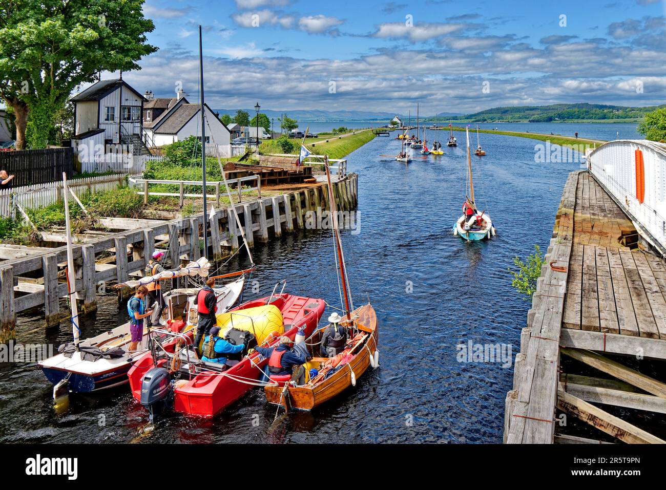 Inverness Scotland colourful boats early summer leaving upper ...