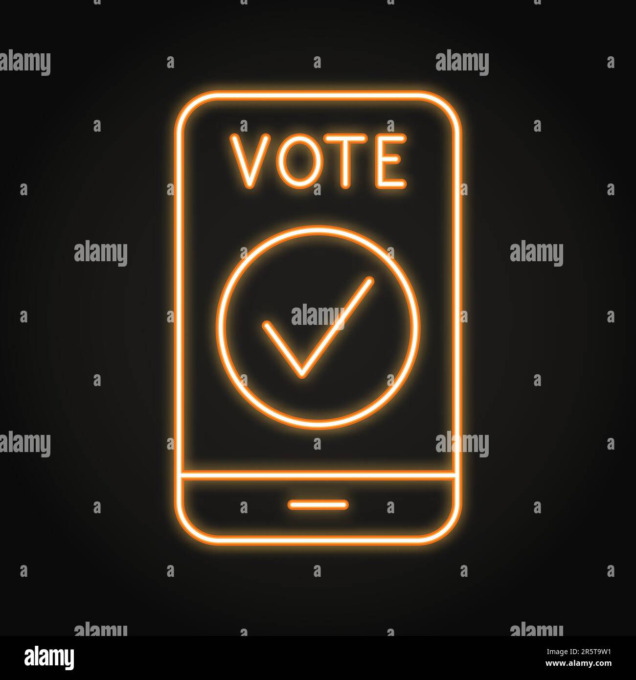 Smartphone with vote symbol neon icon. E-voting. Voting button on ... Smartphone with vote symbol neon icon. E-voting. Voting button on ...