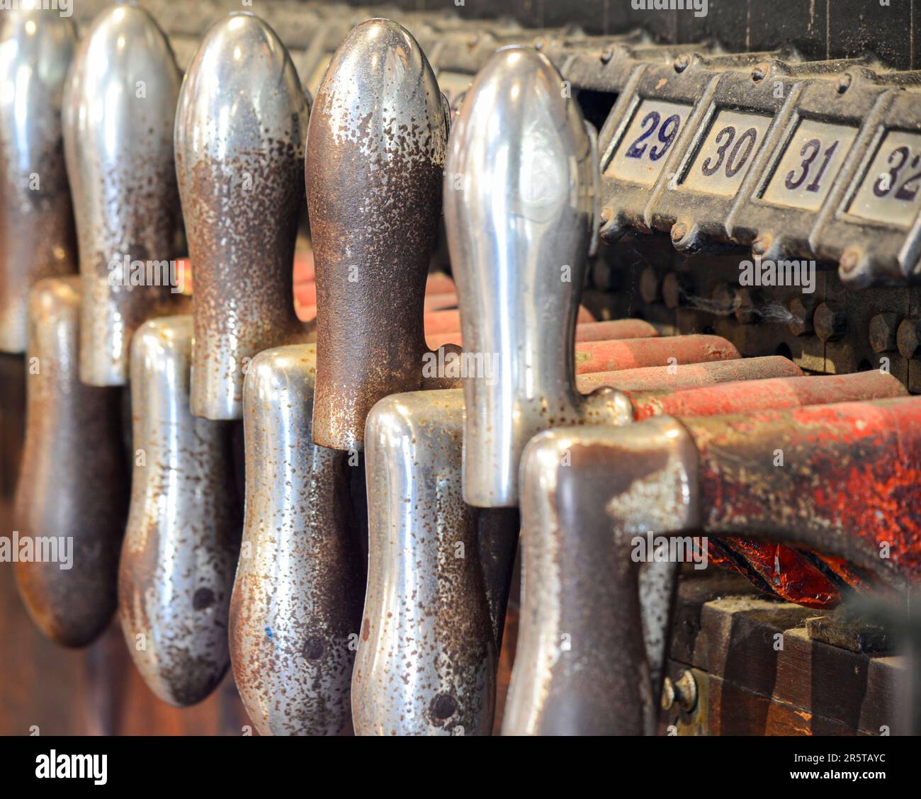 Old vintage railroad track switchboard Stock Photo - Alamy