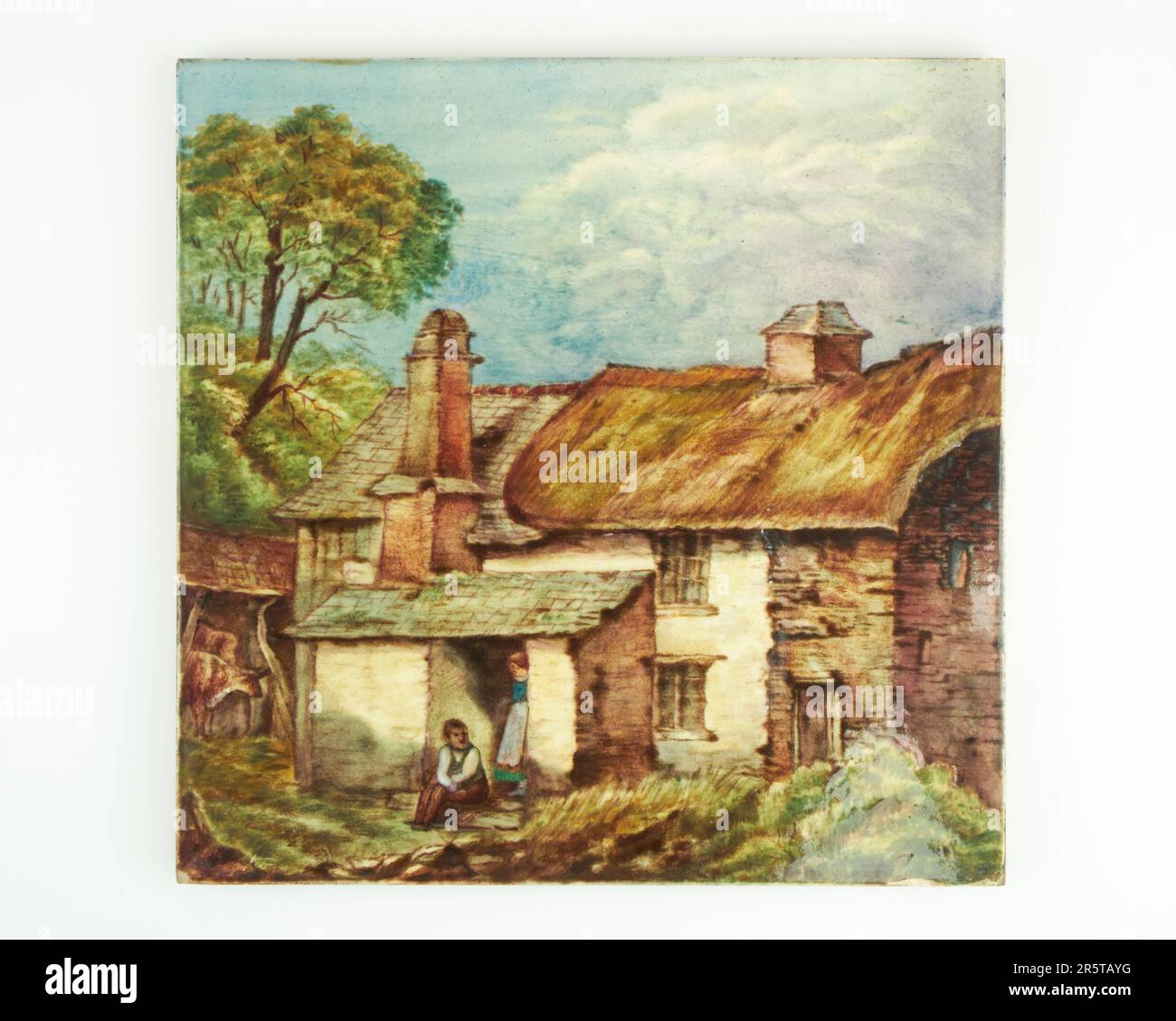Antique 1880s hand painted Minton Arts and Crafts country cottage ...