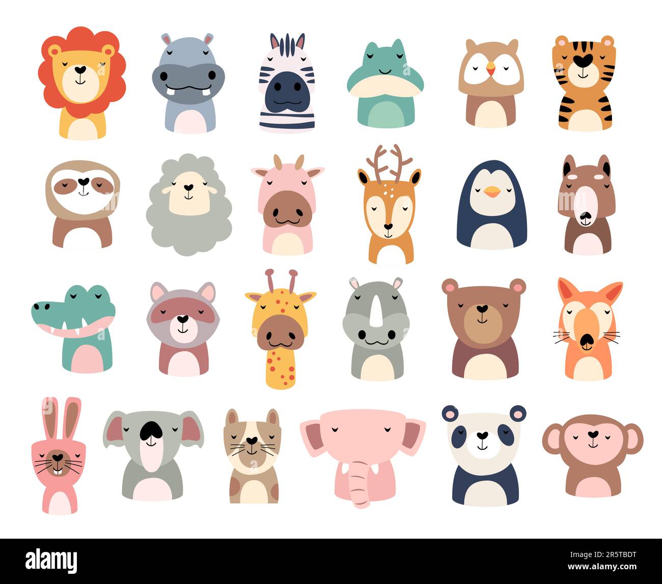 Set of wildlife animals is sleeping . Vector illustration Stock Vector ...