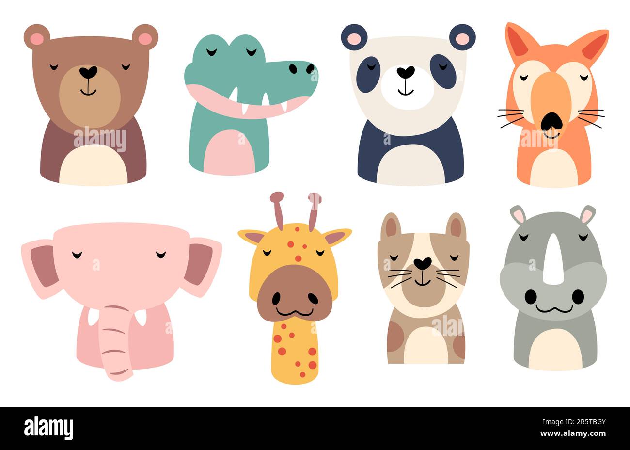 Set of wildlife animals is sleeping . Vector illustration Stock Vector ...