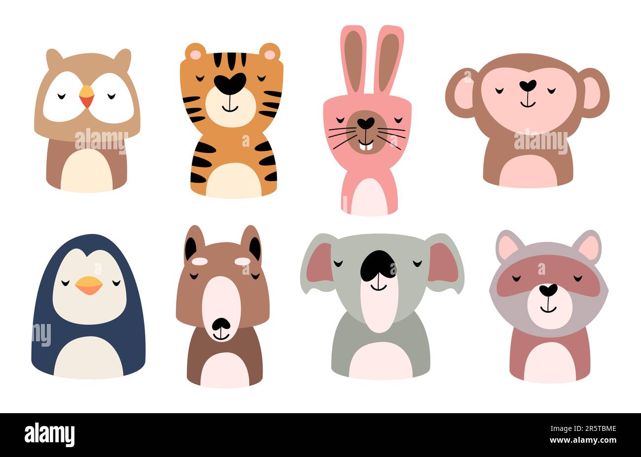 Set of wildlife animals is sleeping . Vector illustration Stock Vector ...