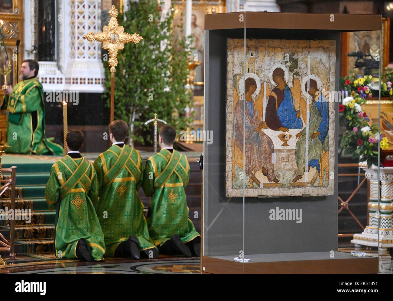 Moscow, Russia. 04th June, 2023. Divine Liturgy in the Cathedral of Christ the Savior on the day ...