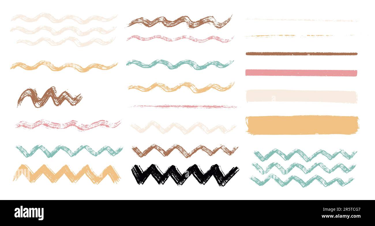 Hand drawn crayon wavy Cut Out Stock Images & Pictures - Alamy