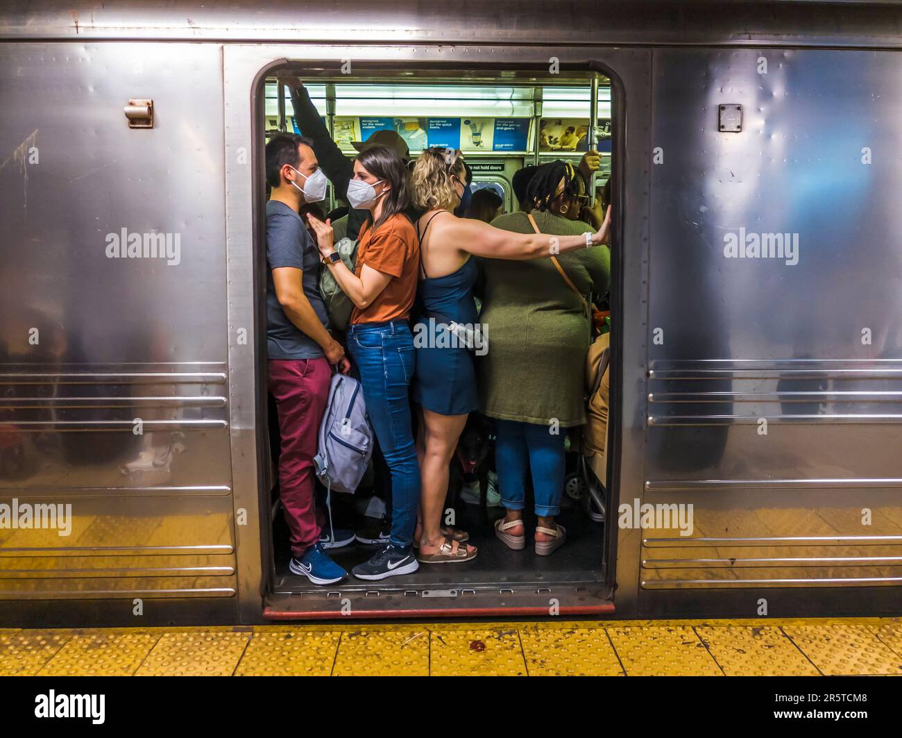 Weekend ridership at the crowded Broadway-Lafayette Station in the New ...