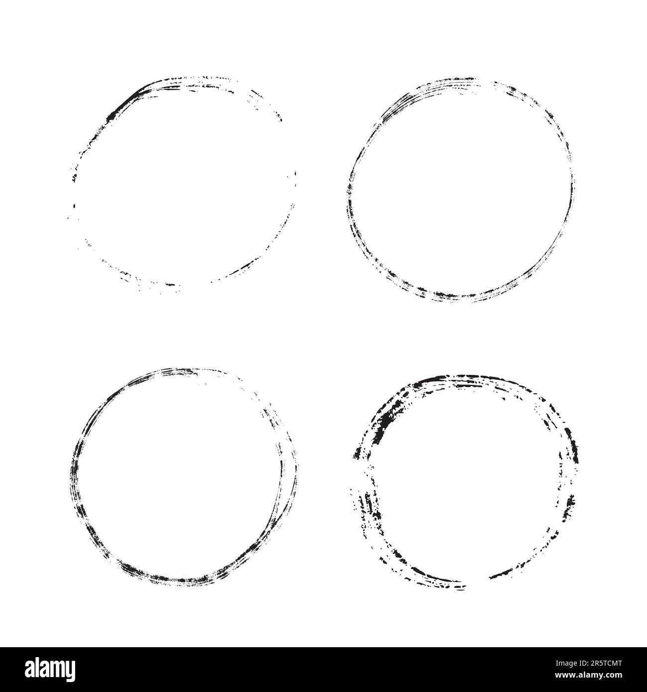 Set of hand painted ink circles, vector illustration Stock Vector Image ...