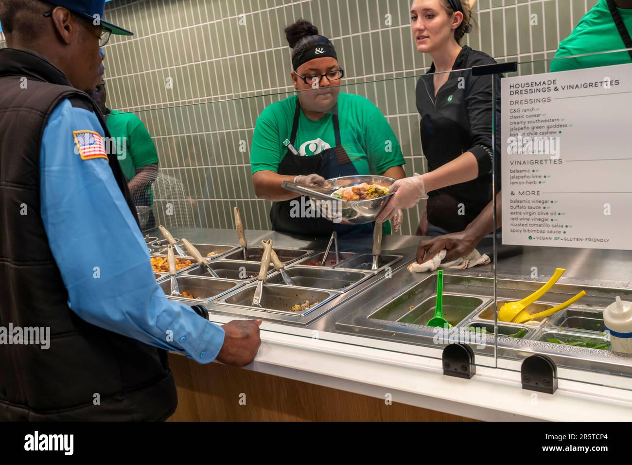 Grand opening of a branch of the Crisp & Green chain of better-for-you ...