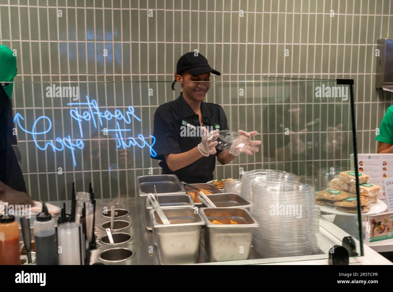 Grand opening of a branch of the Crisp & Green chain of better-for-you ...