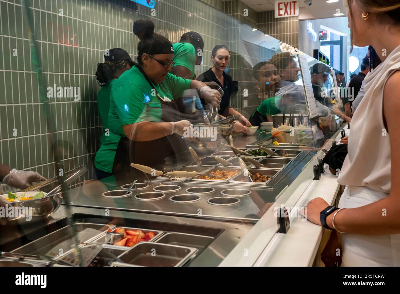 Grand opening of a branch of the Crisp & Green chain of better-for-you ...