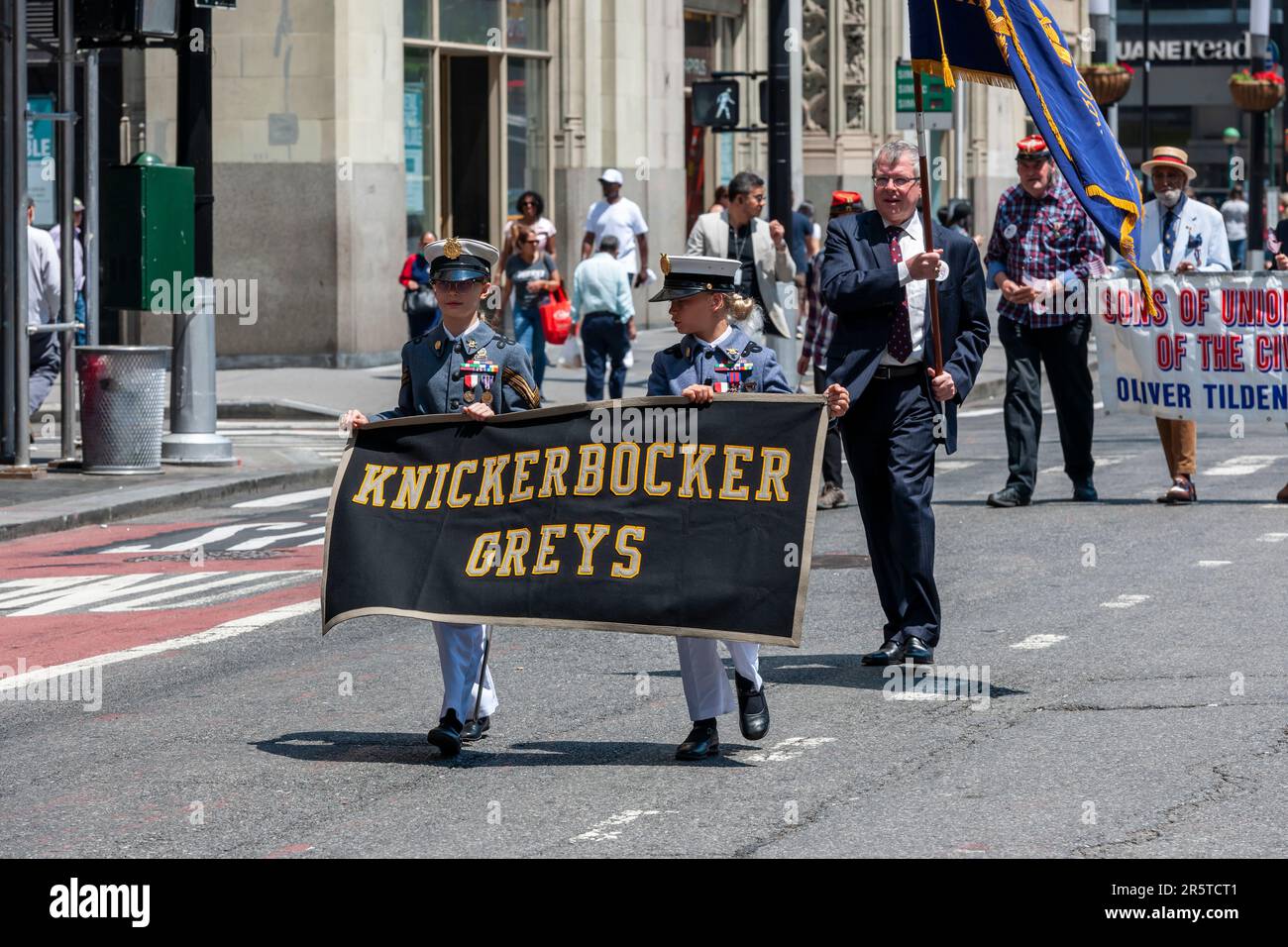 Cadets from the Knickerbocker Greys after-school organization march in ...