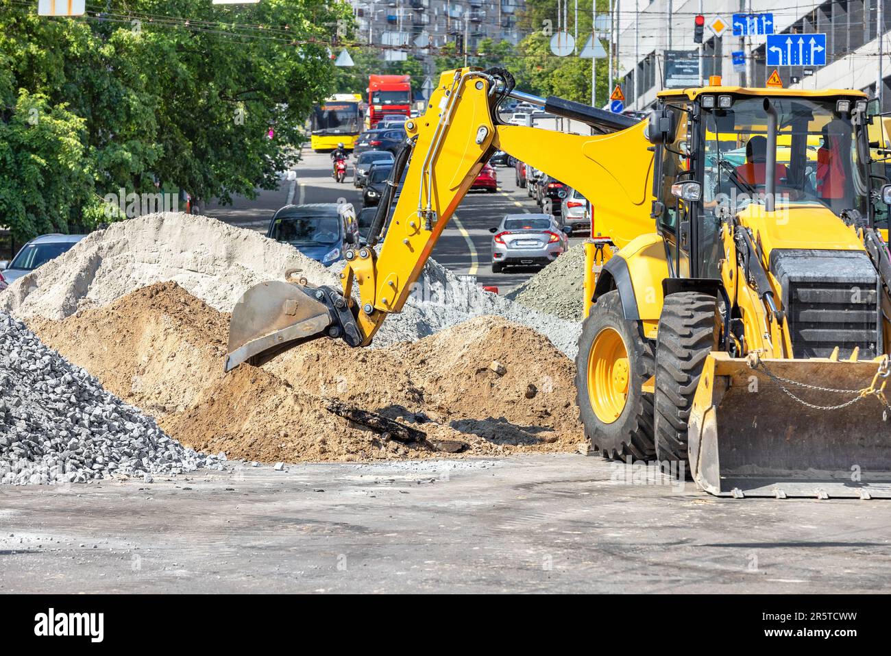 Truck unloading stone rubble on hi-res stock photography and images - Alamy