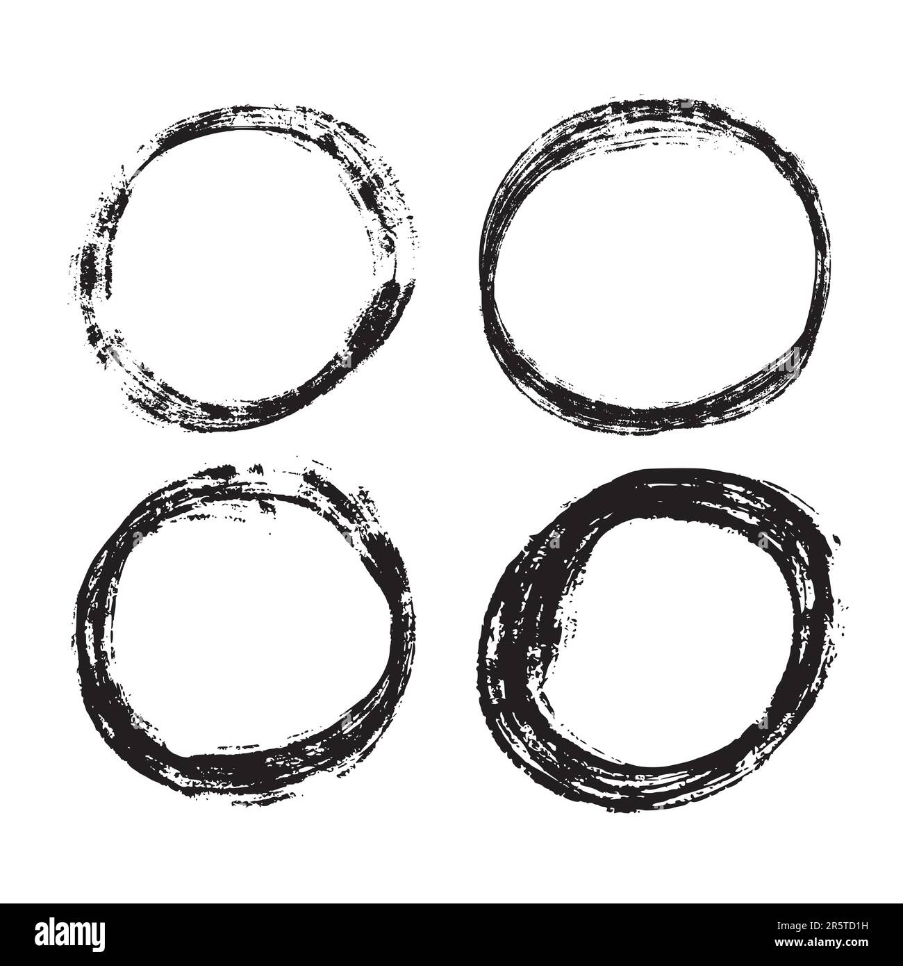 Set of hand painted ink circles, vector illustration Stock Vector Image ...