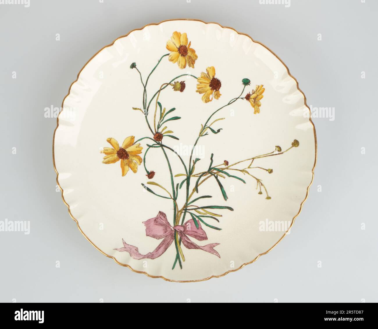 Antique 1880s Minton yellow daisy pottery plate Stock Photo - Alamy