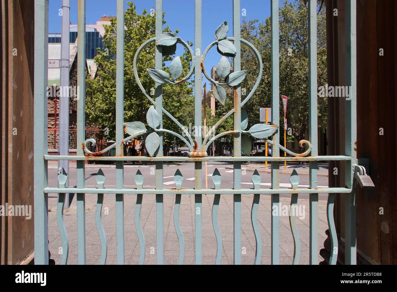 metal gate at victoria square in perth (australia Stock Photo - Alamy