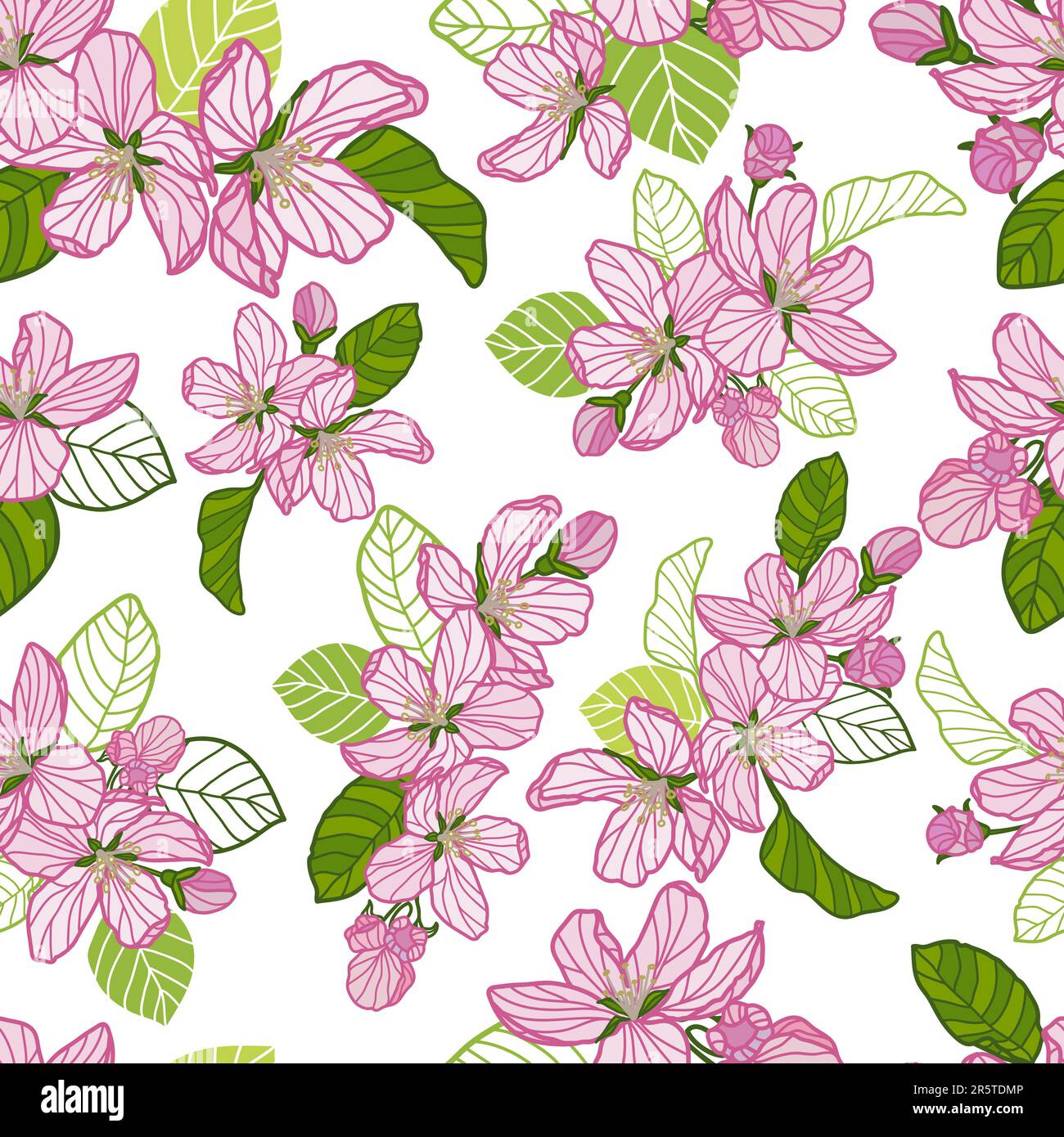 Cherry blossom outline sakura Stock Vector Images - Alamy